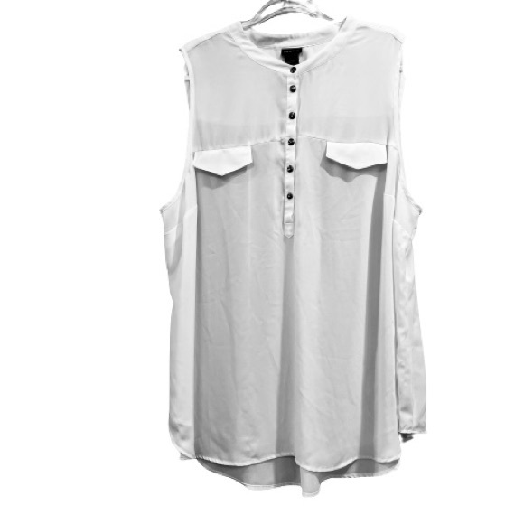 torrid | Tops | Torrid Sleeveless Tunic Buttons Halfway Mandarin Collar ...